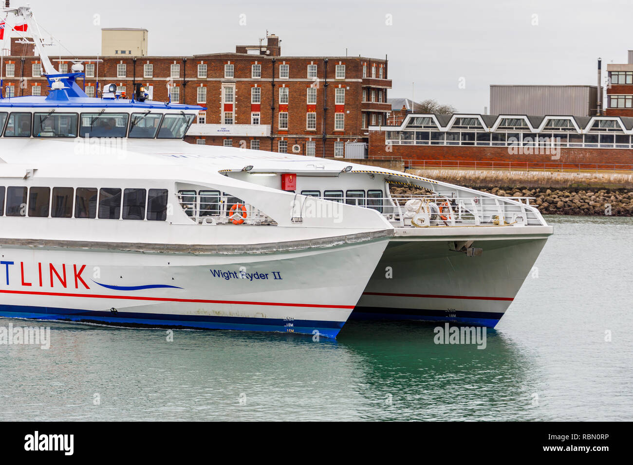 Wight Link catamaran passenger ferry service vessel Wight Ryder II ...