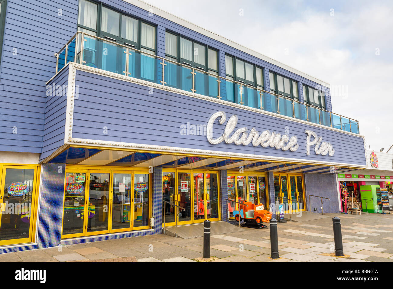Promenade view of Clarence Pier, a popular large seafront family ...