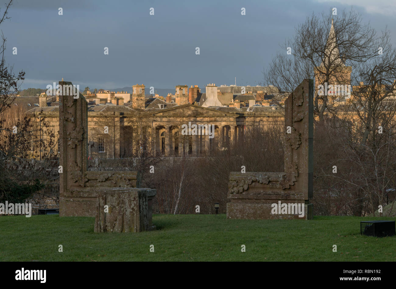 Winter sun illuminates Perth, Scotland UK Stock Photo - Alamy