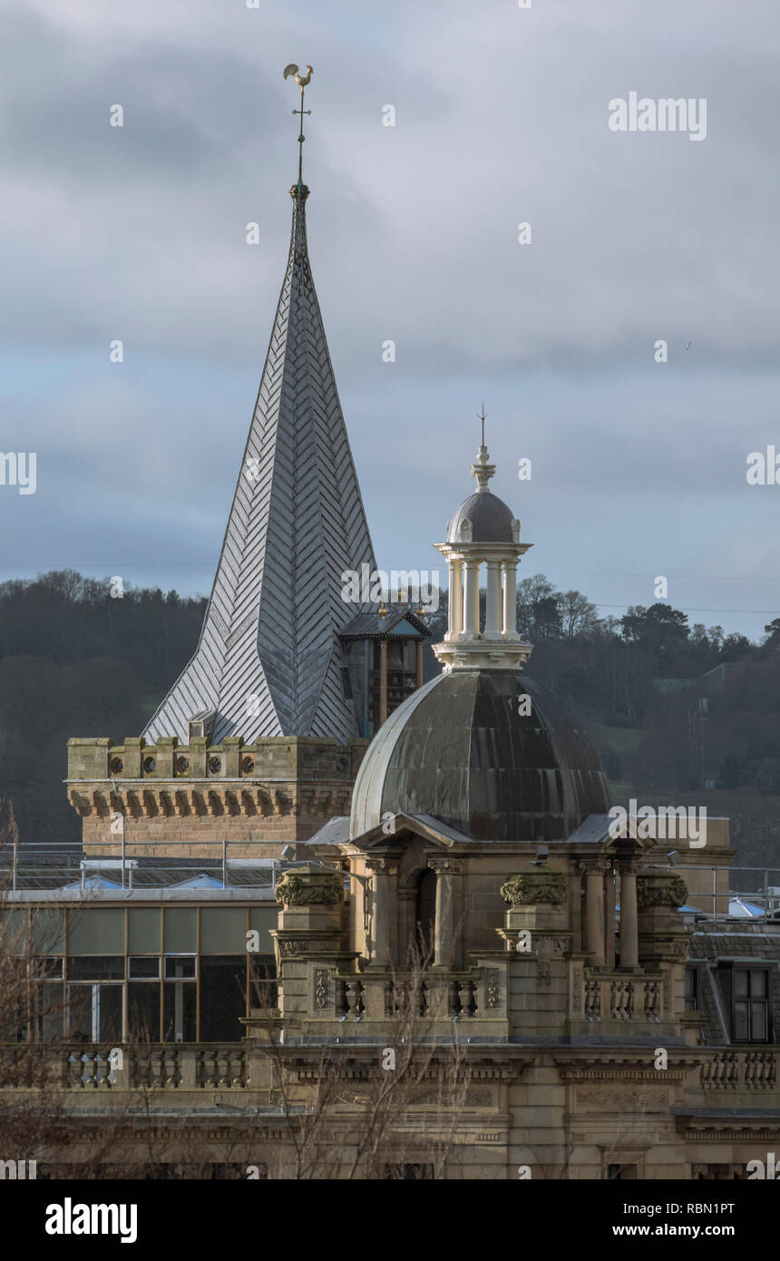 Winter sun illuminates the historic landmark buildings of Perth's ...