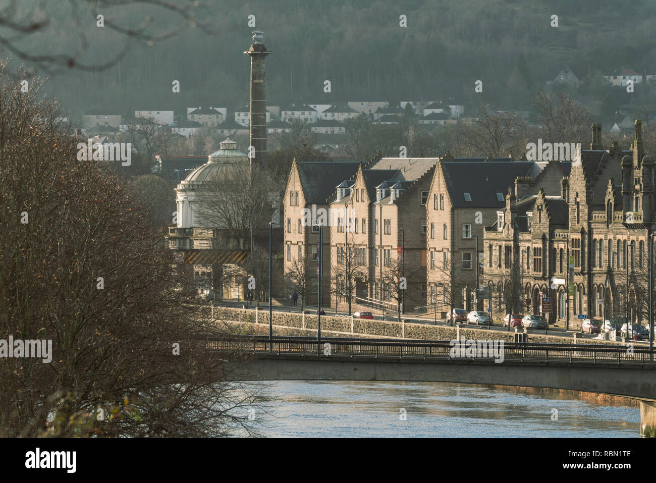 Winter sun illuminates Perth, Scotland UK Stock Photo - Alamy