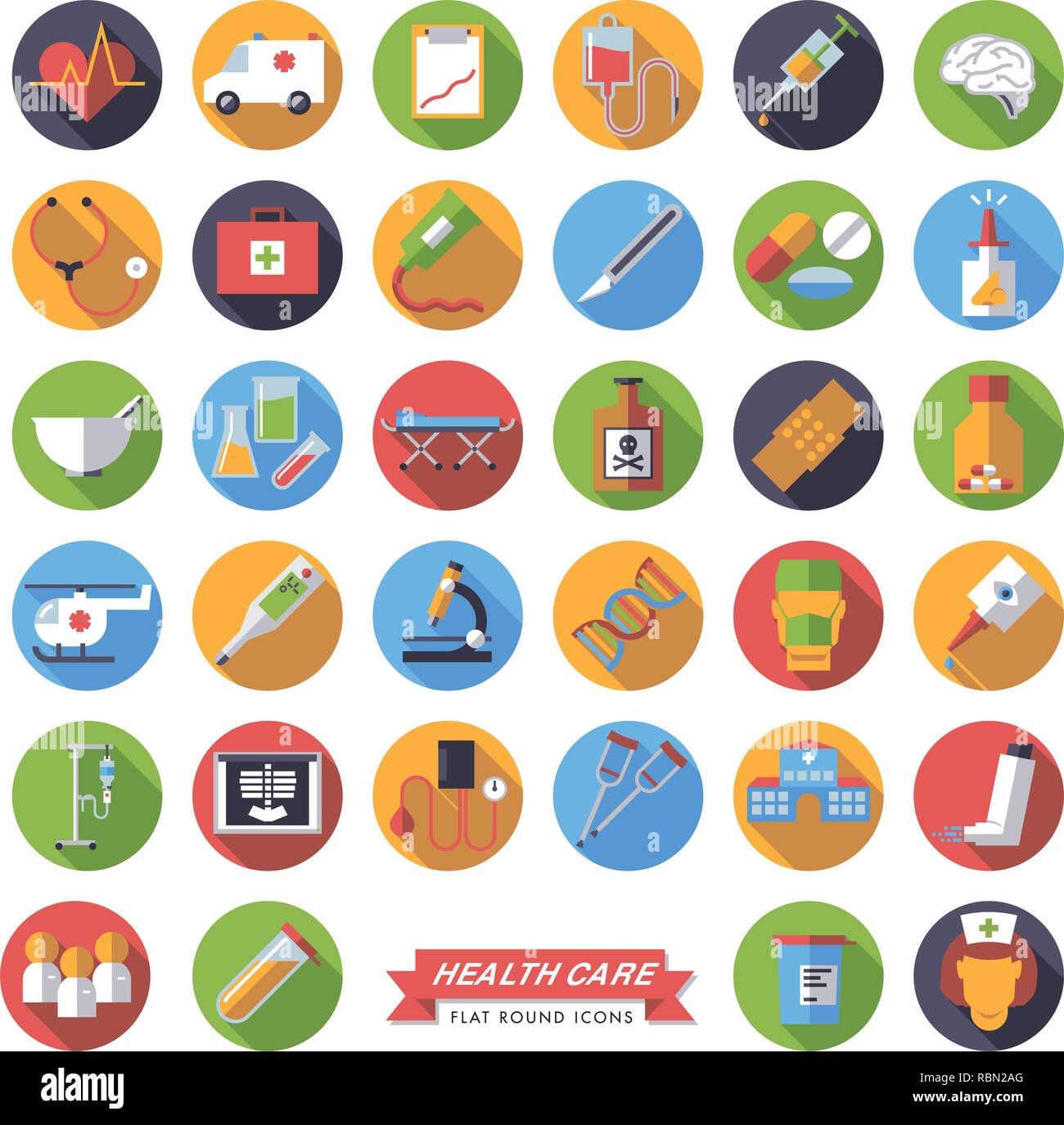 Medical health care set icons hi-res stock photography and images - Alamy
