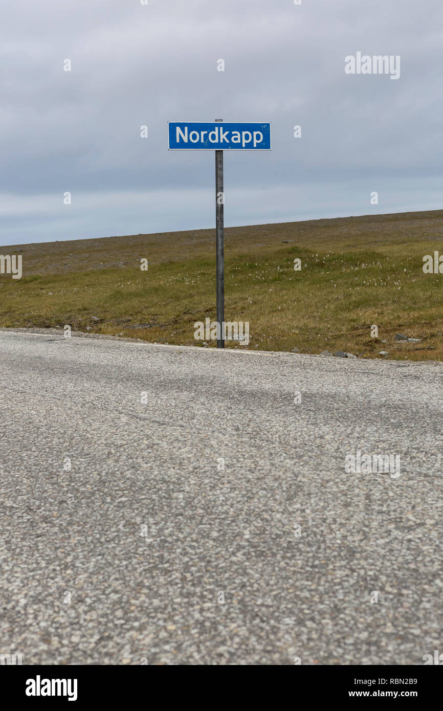 Norway nordkapp road sign hi-res stock photography and images - Alamy