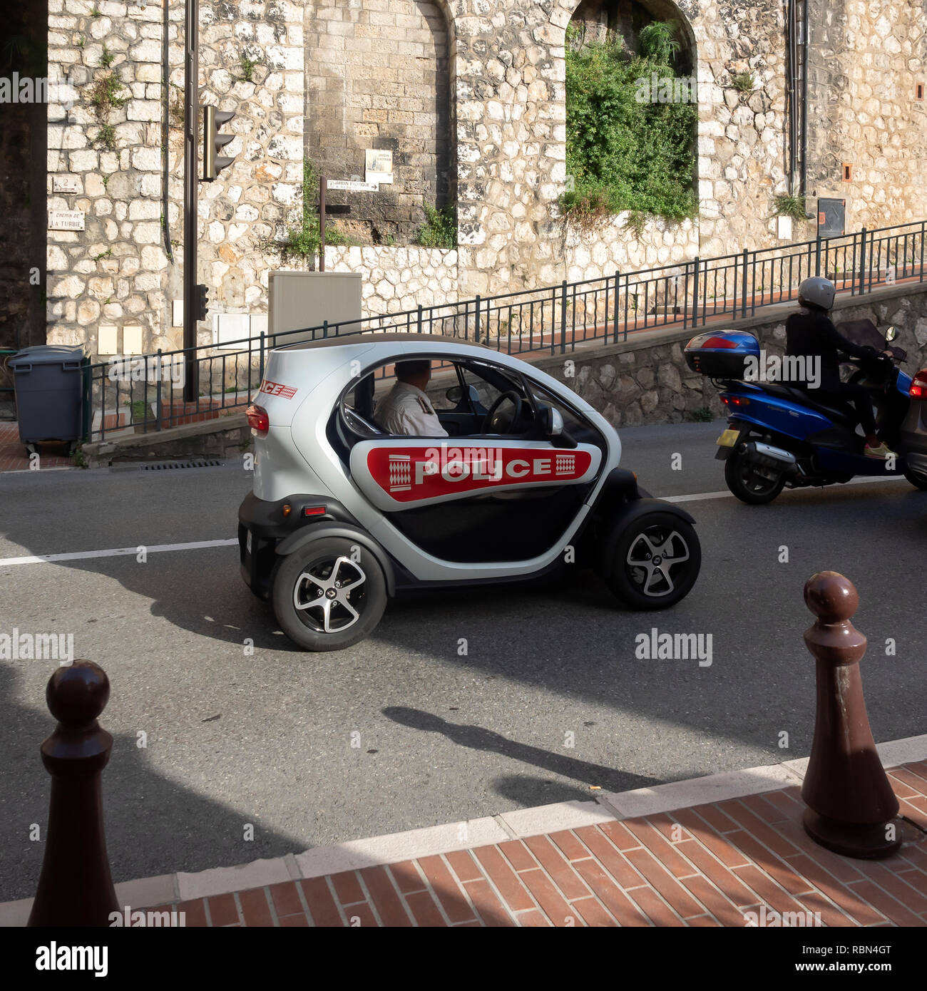 MONTE CARLO, MONACO: Small Police Car in the City Centre Stock Photo ...