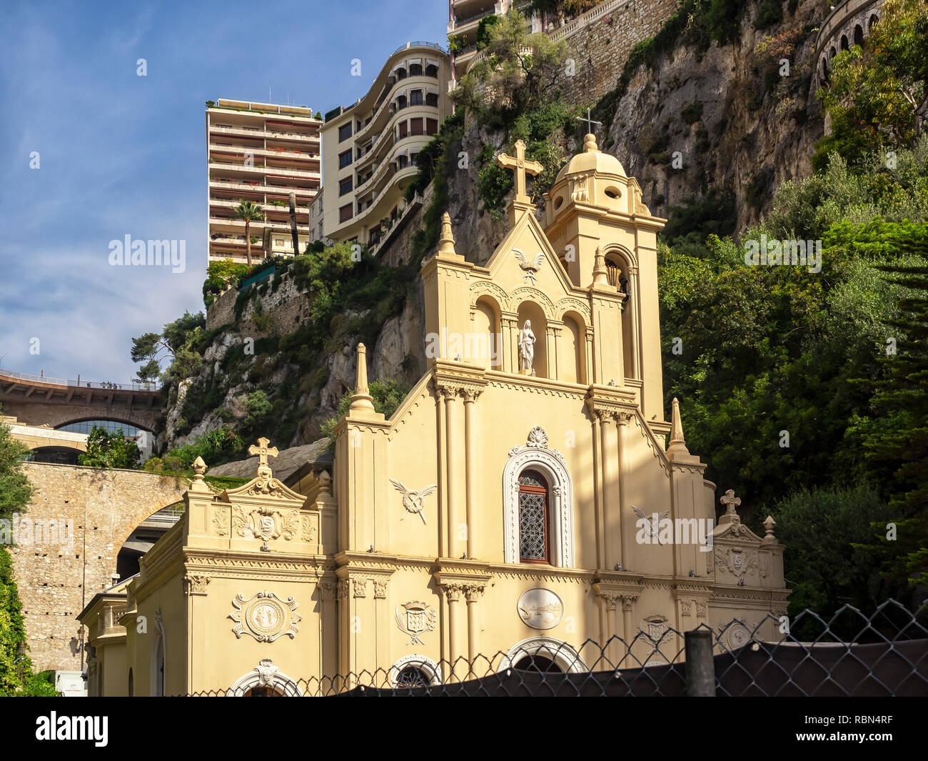 MONTE CARLO, MONACO: MAY 26, 2018: Saint Devote Chapel Church (Église ...