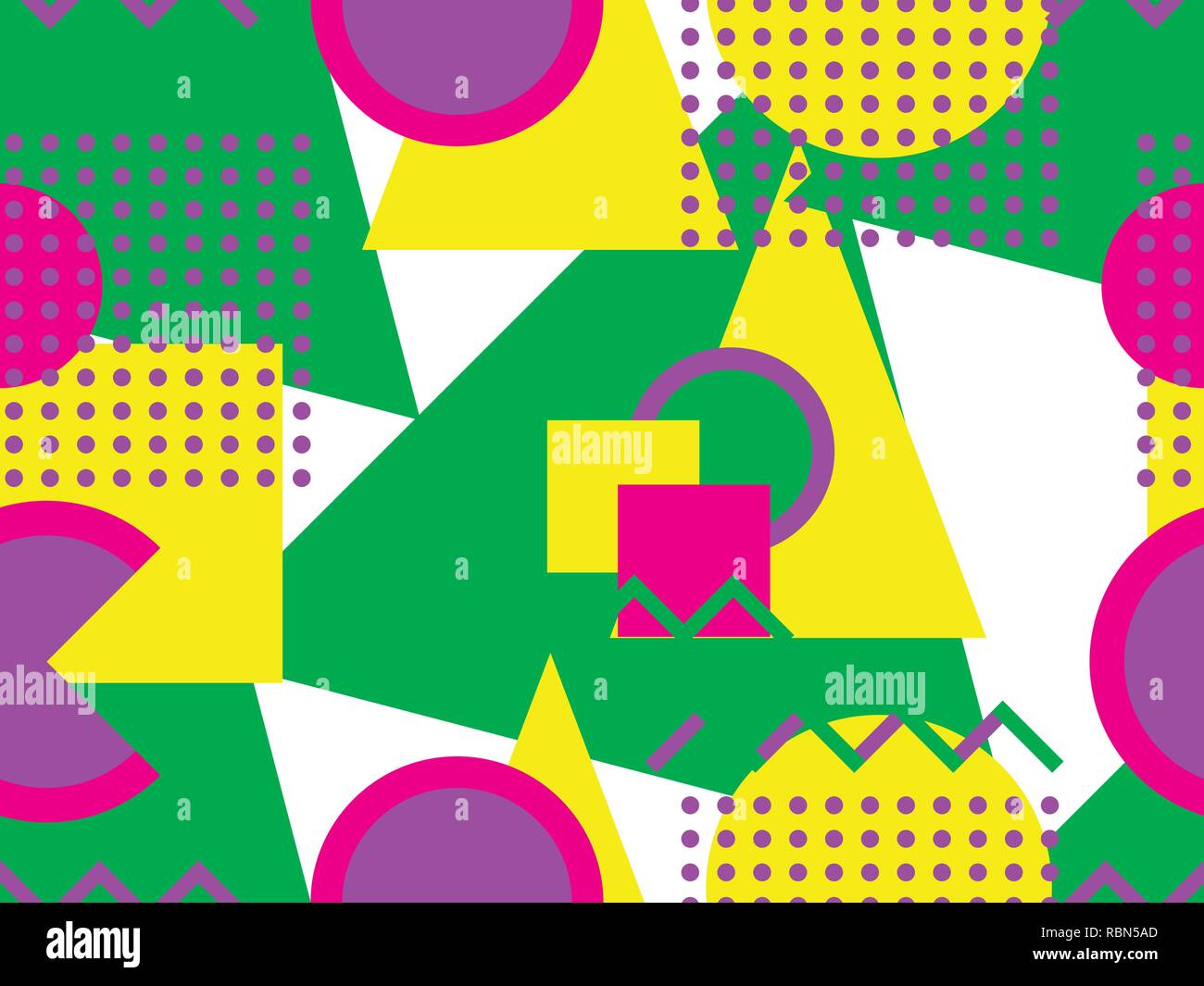 Geometric seamless pattern. Trend palette of bright colors. Vector ...