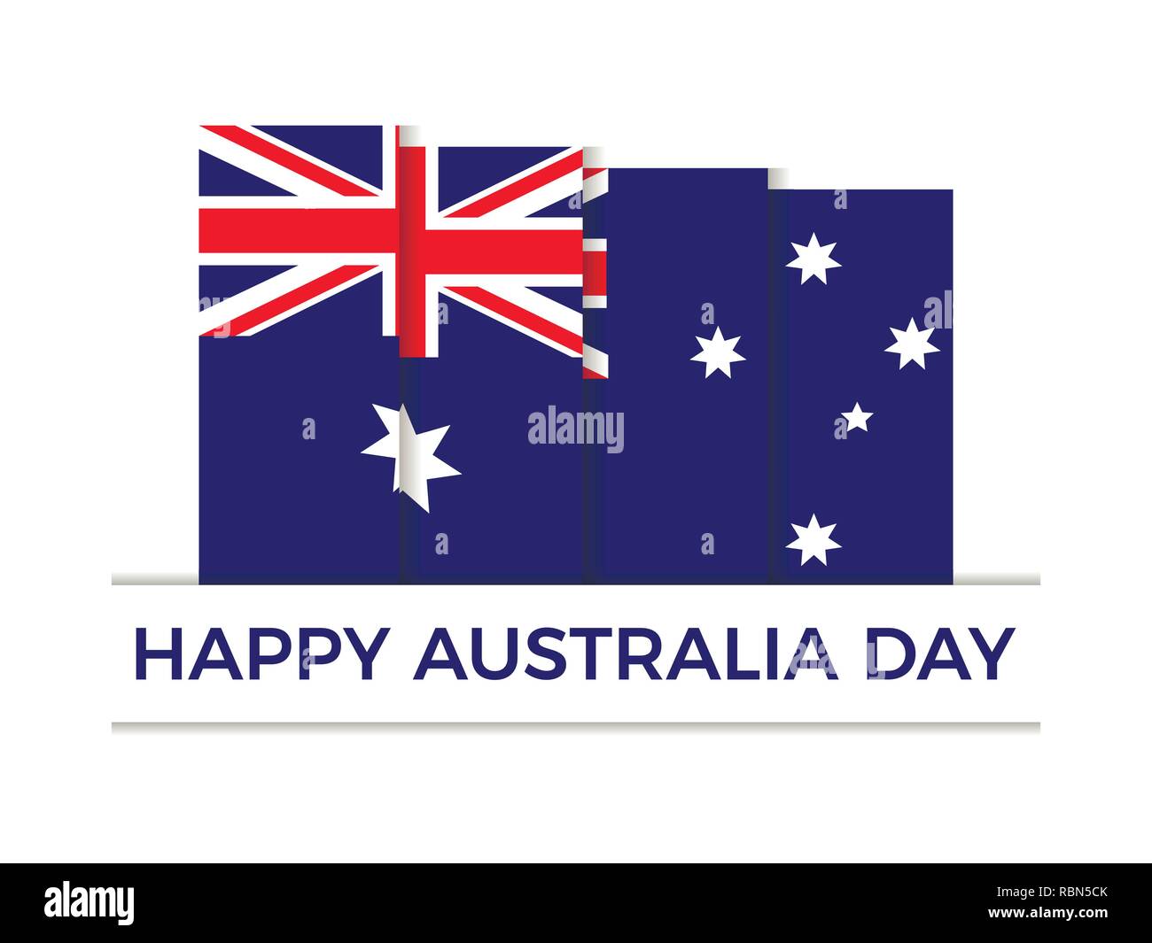 Happy Australia day 26th january. Greeting card with flag of Australia ...