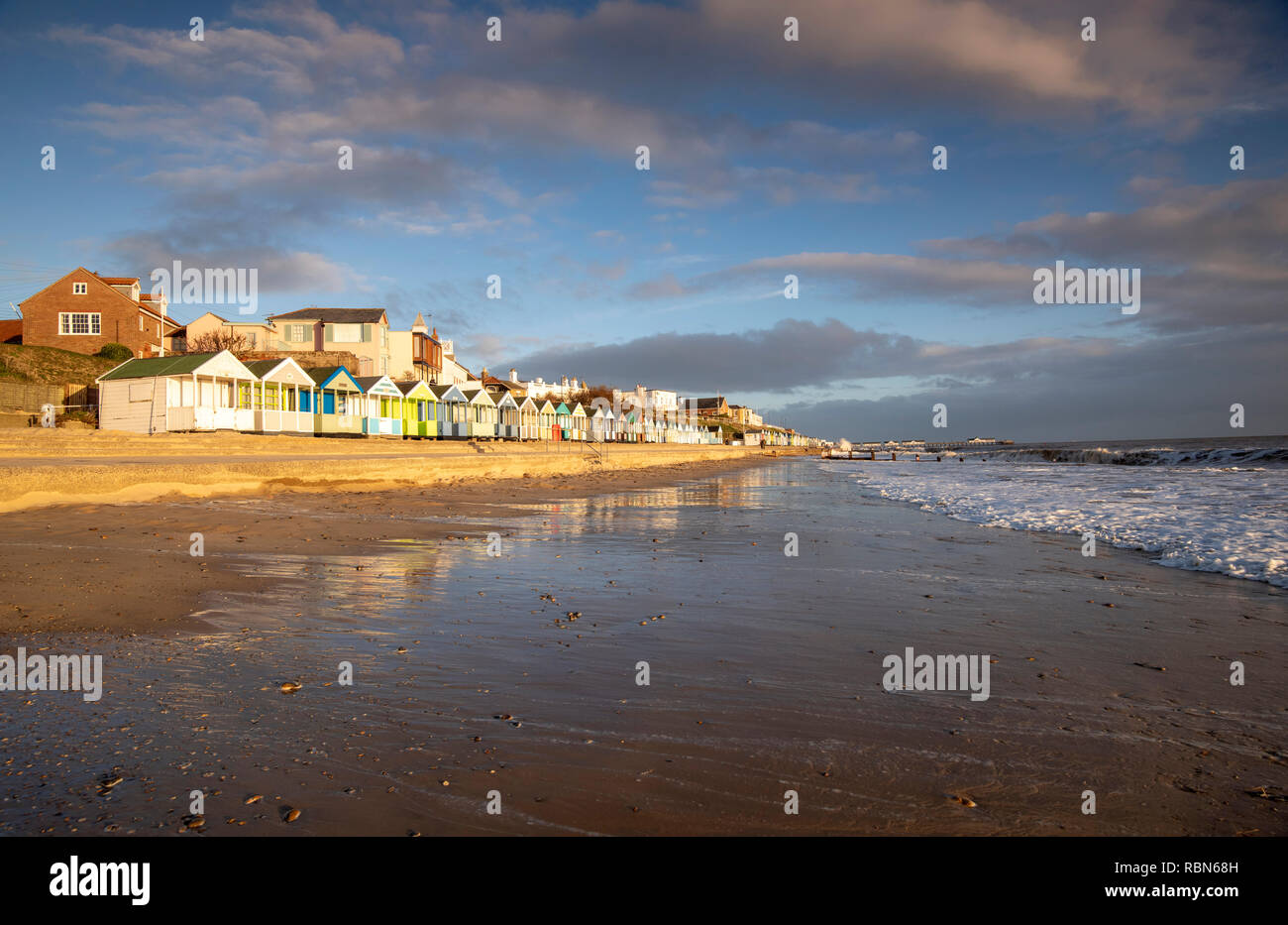 Early morning on the beach at Southwold in Suffolk, England UK Stock ...