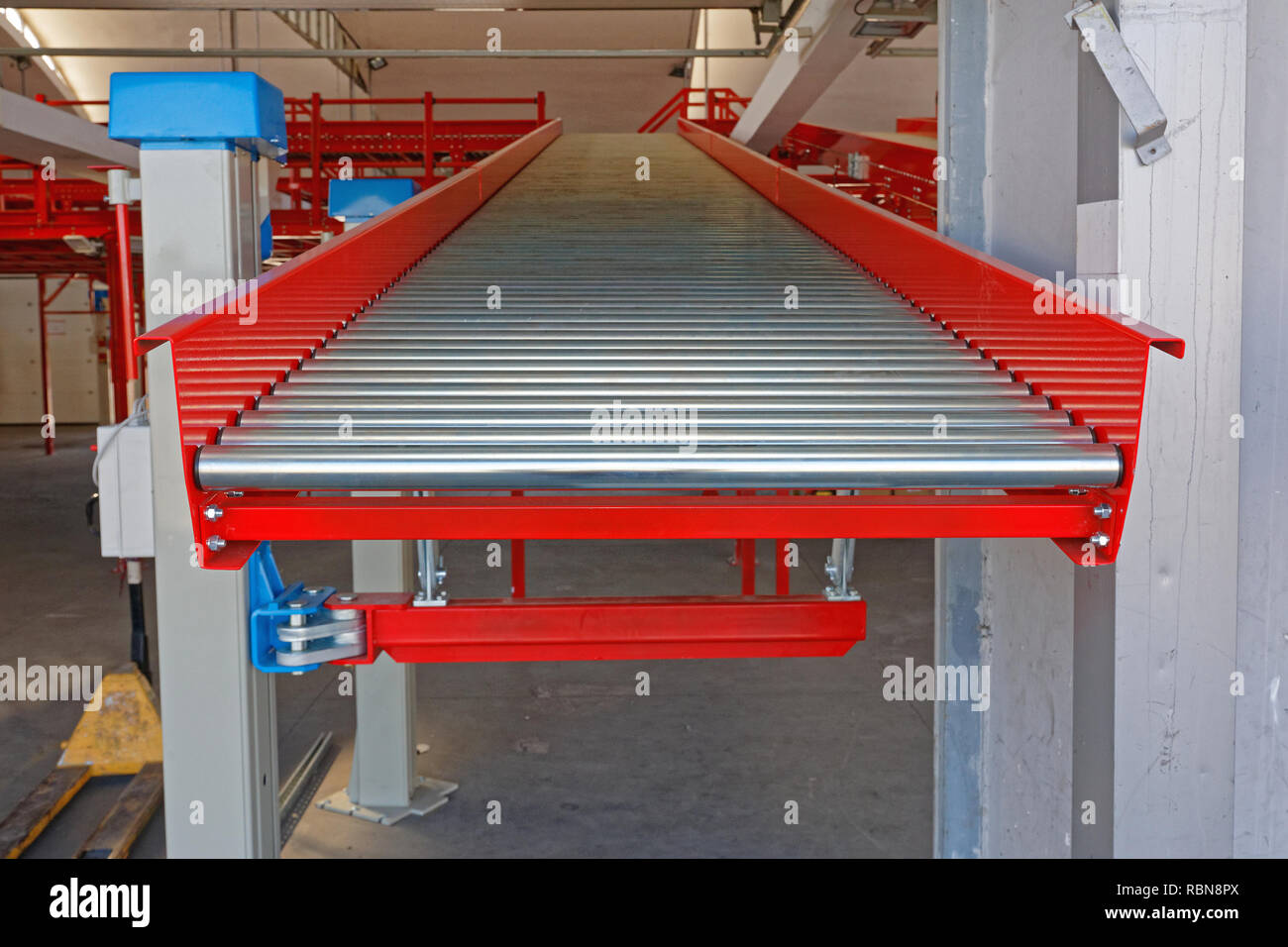 Elevated Conveyor Ramp For Distribution and Shipping Goods Stock Photo ...