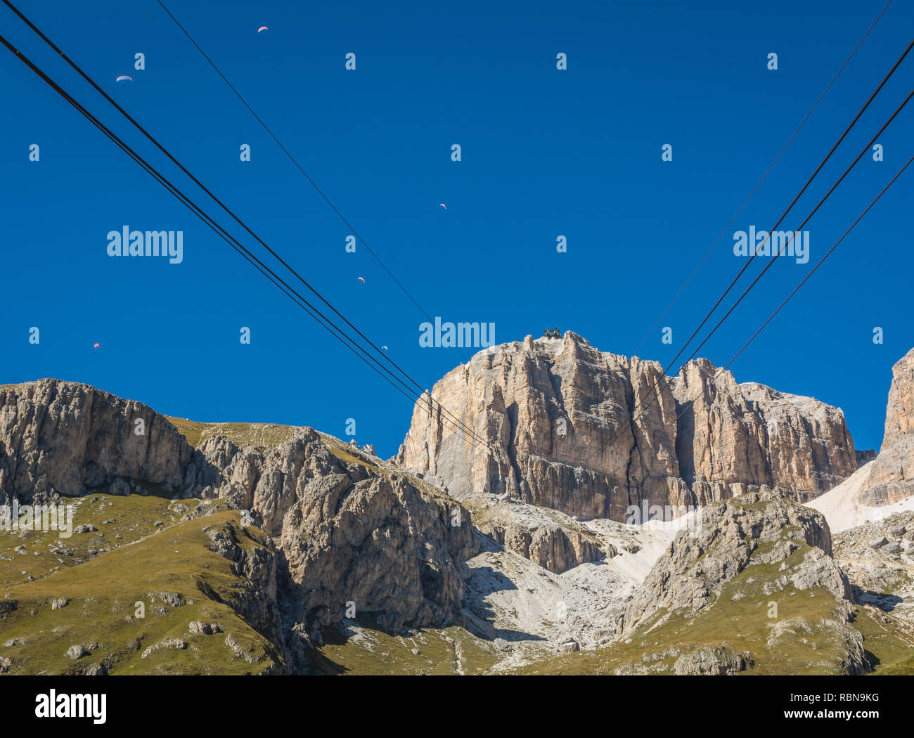 Cable car station on pordoi pass hi-res stock photography and images ...