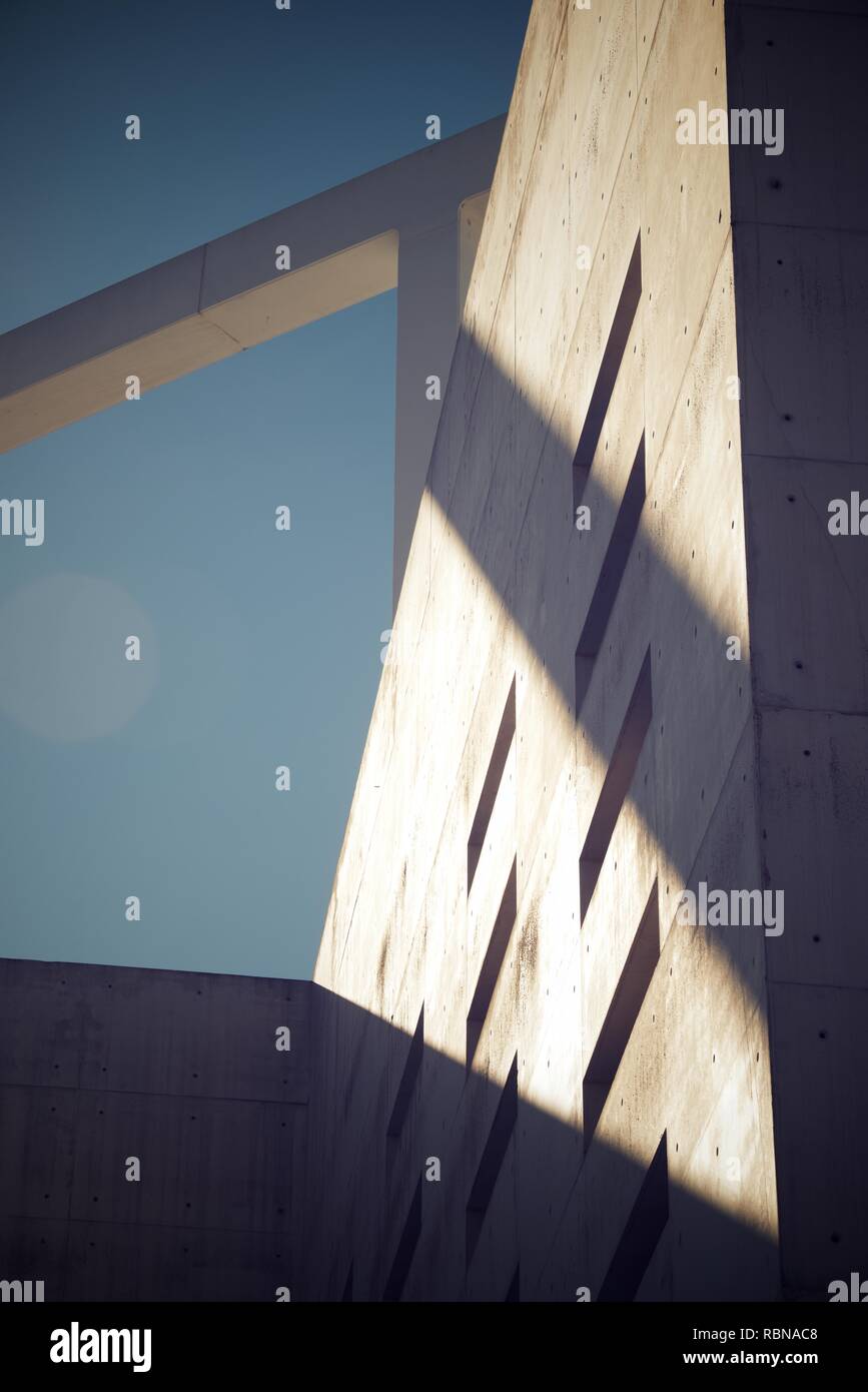 Close-up of a modern concrete building in Spain Stock Photo - Alamy