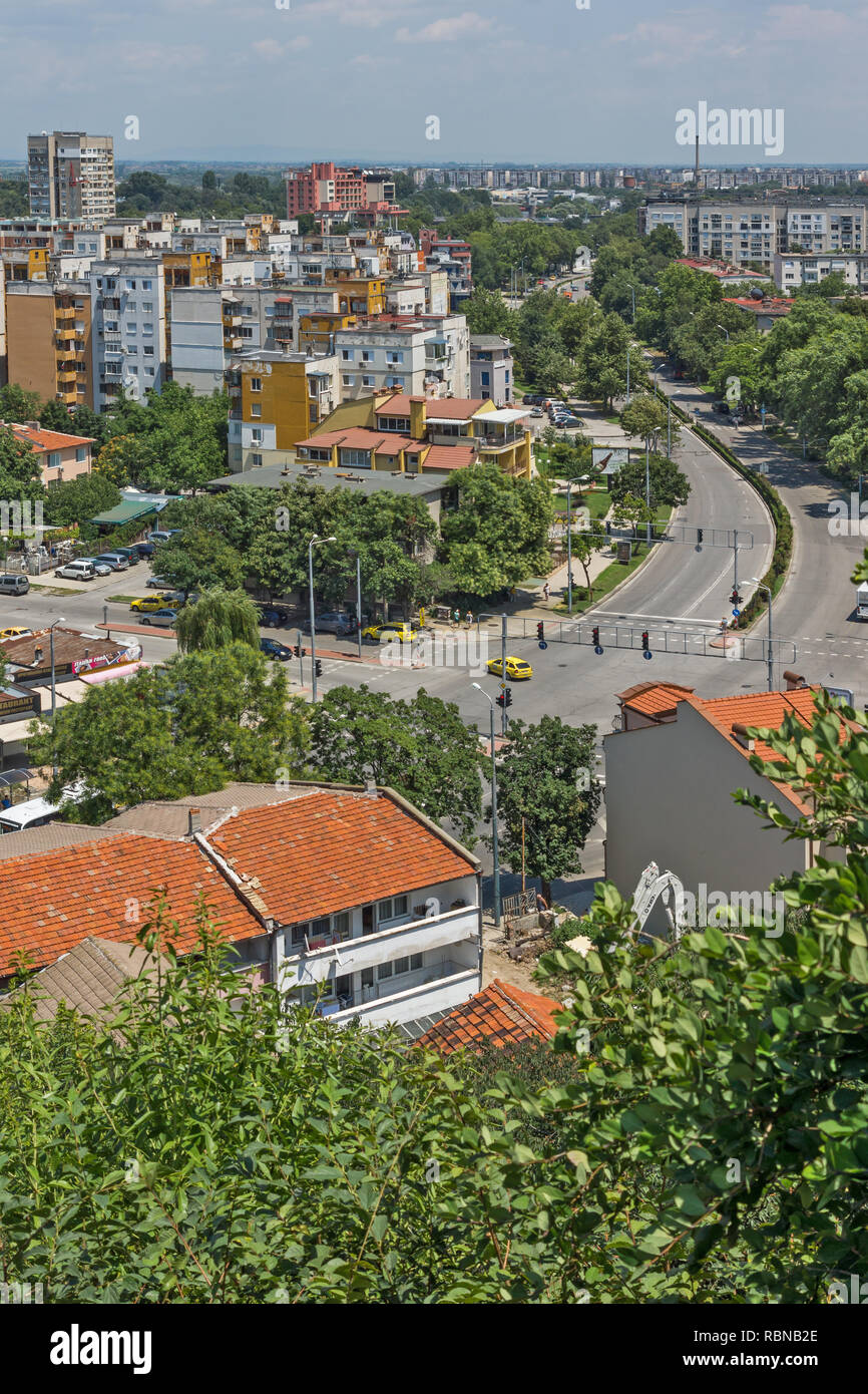 PLOVDIV, BULGARIA - JULY 5, 2018: Panoramic view of city Plovdiv from ...