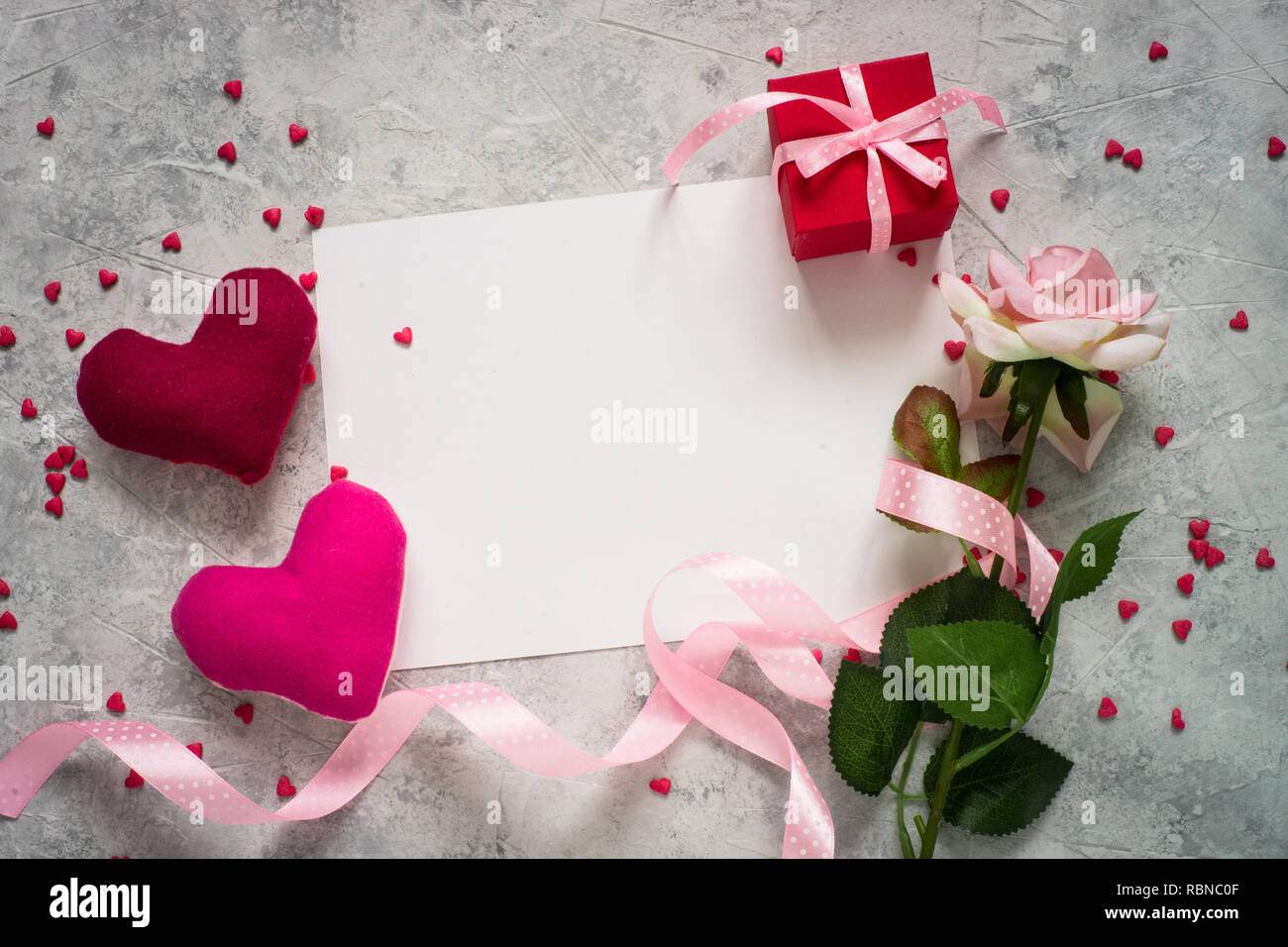 Valentines day background. Postcard confession of love. Two hearts ...