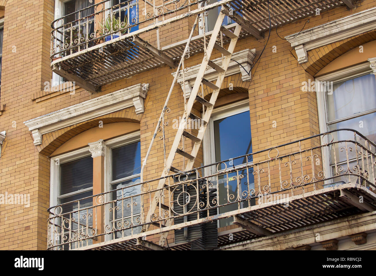 Fire escape outside a building in San Francisco, USA Stock Photo - Alamy