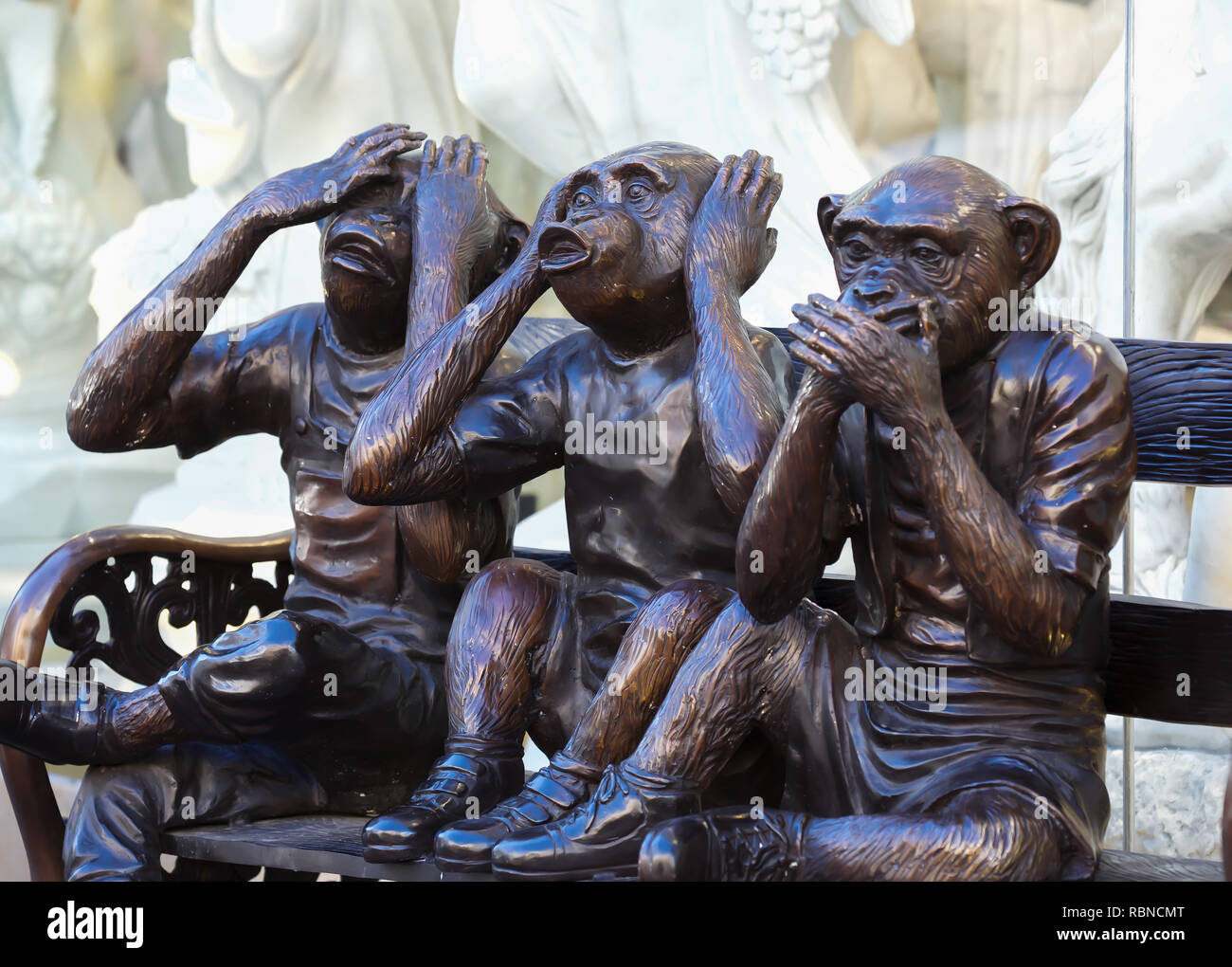 See all, Hear all and Say nothing brass monkeys statue in San Francisco ...