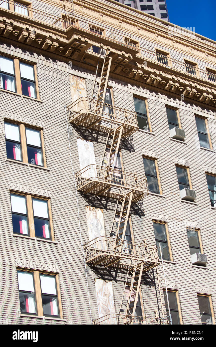 Fire escape outside a building in San Francisco, USA Stock Photo - Alamy