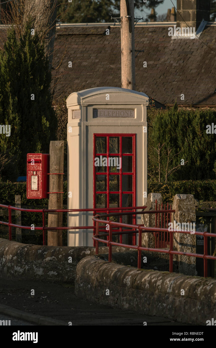 Rhynd village illuminated by winter sunshine near Perth, Scotland, UK ...