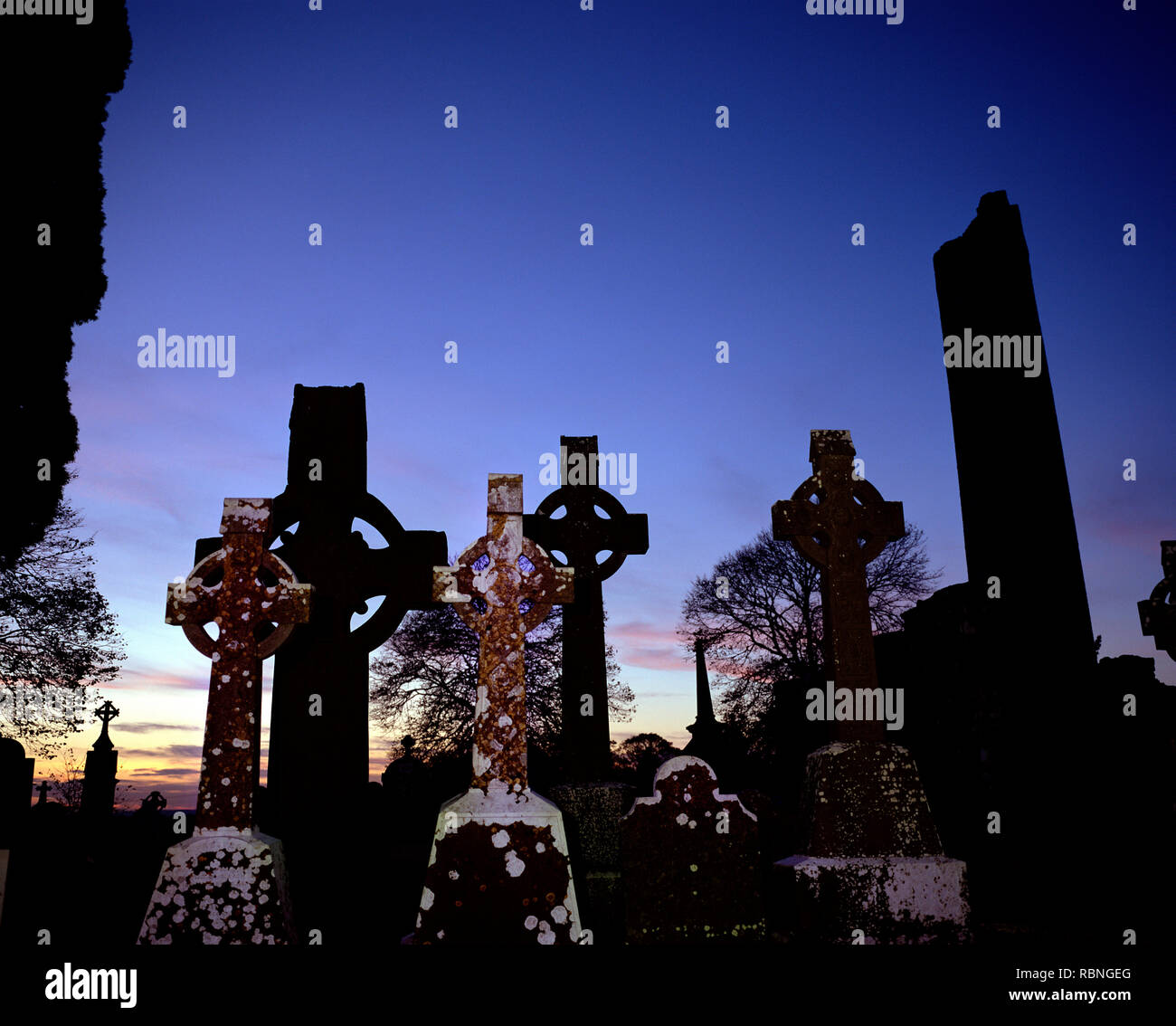 Monasterboice high Cross and Round Tower, Louth, Ireland Stock Photo ...