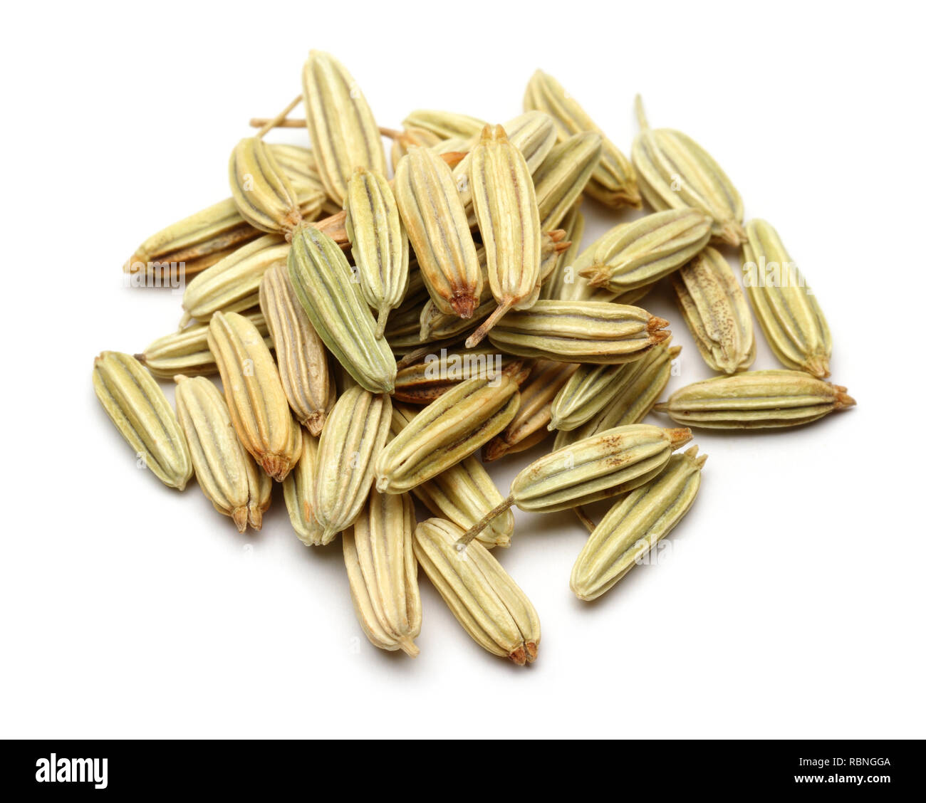 Dried fennel seeds isolated on white background, macro shot Stock Photo ...