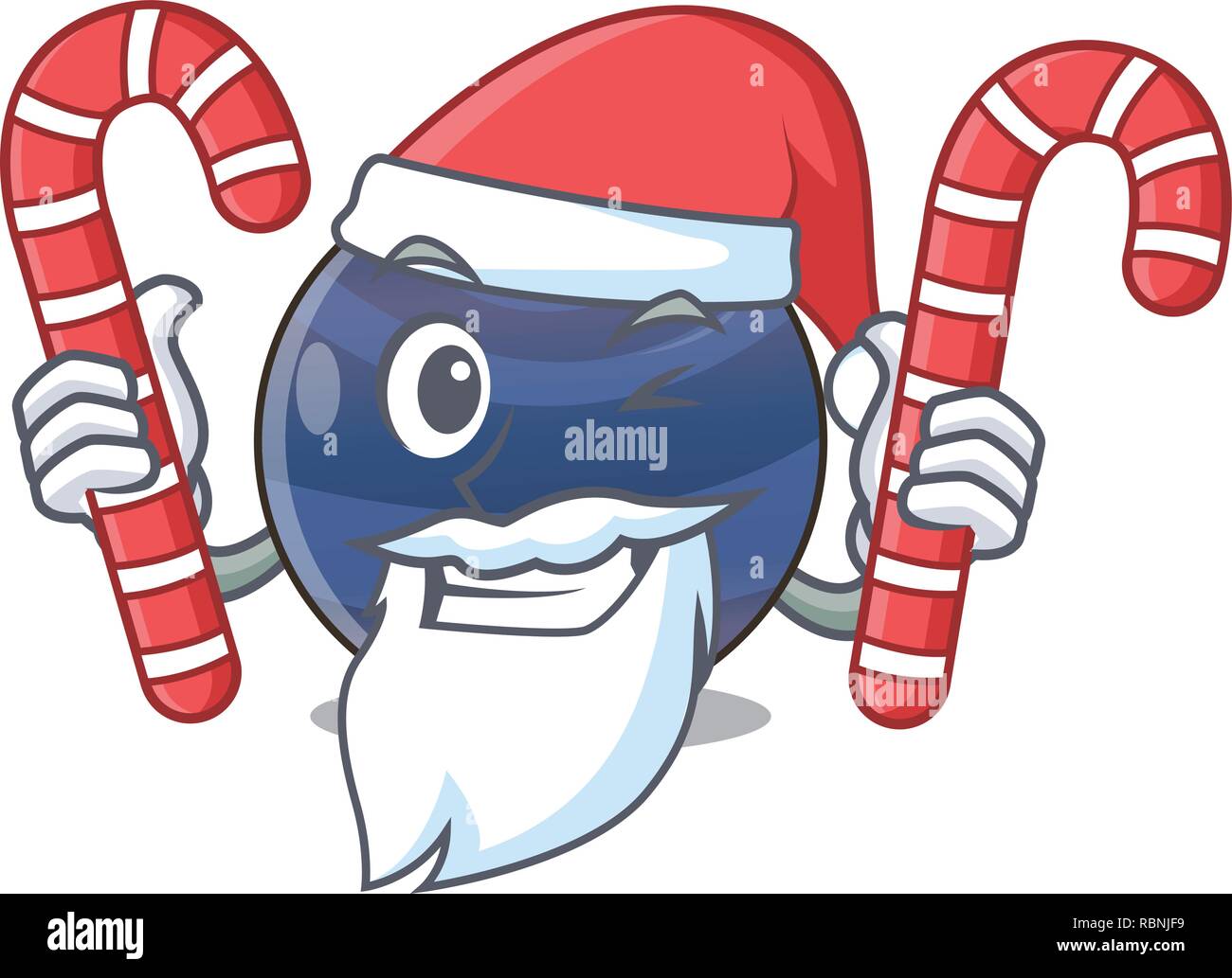 Santa with candy picture neptune planet in cartoon form Stock Vector ...