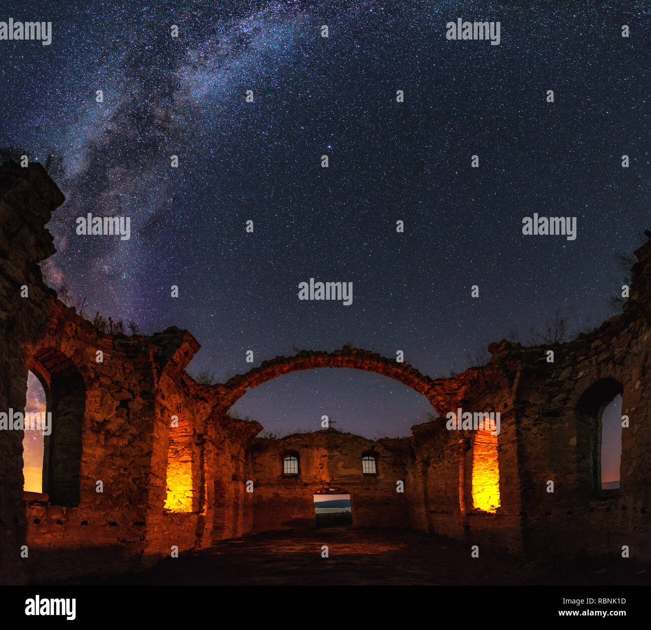 Beautiful milky way church hi-res stock photography and images - Alamy