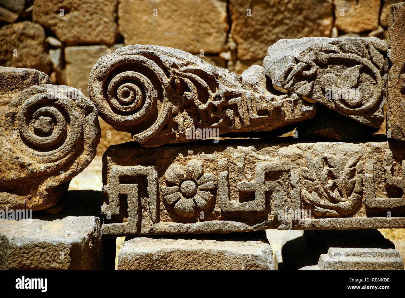 Part of the two churchs, Hauran Qanawat. Syria, Middle East Stock Photo ...