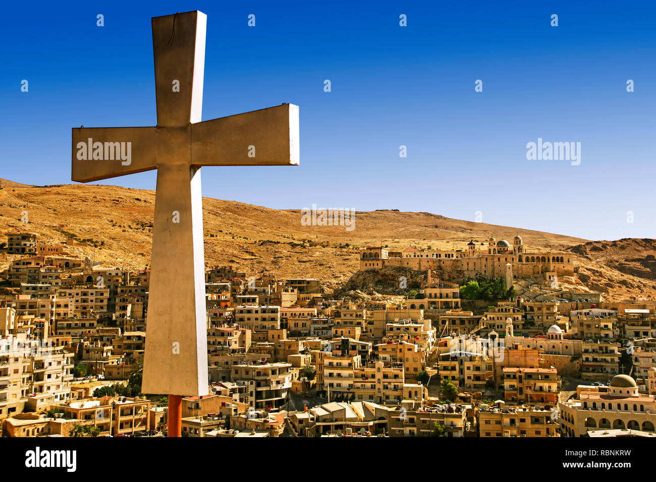Village of Seydnaya, dominated by the Monastery of Notre Dame de ...