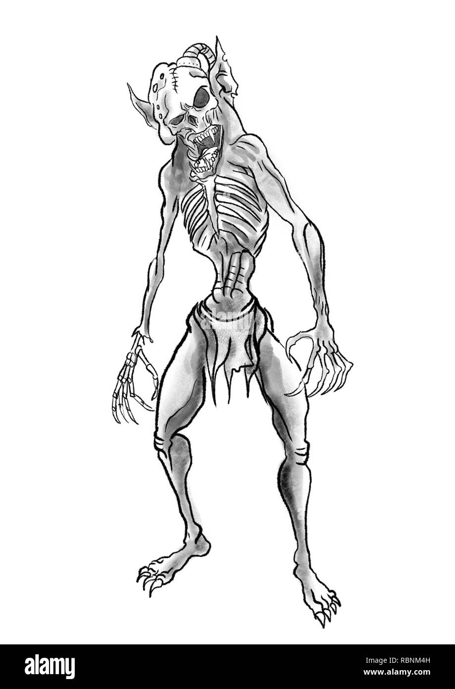 Demon horns spooky face Cut Out Stock Images & Pictures - Alamy