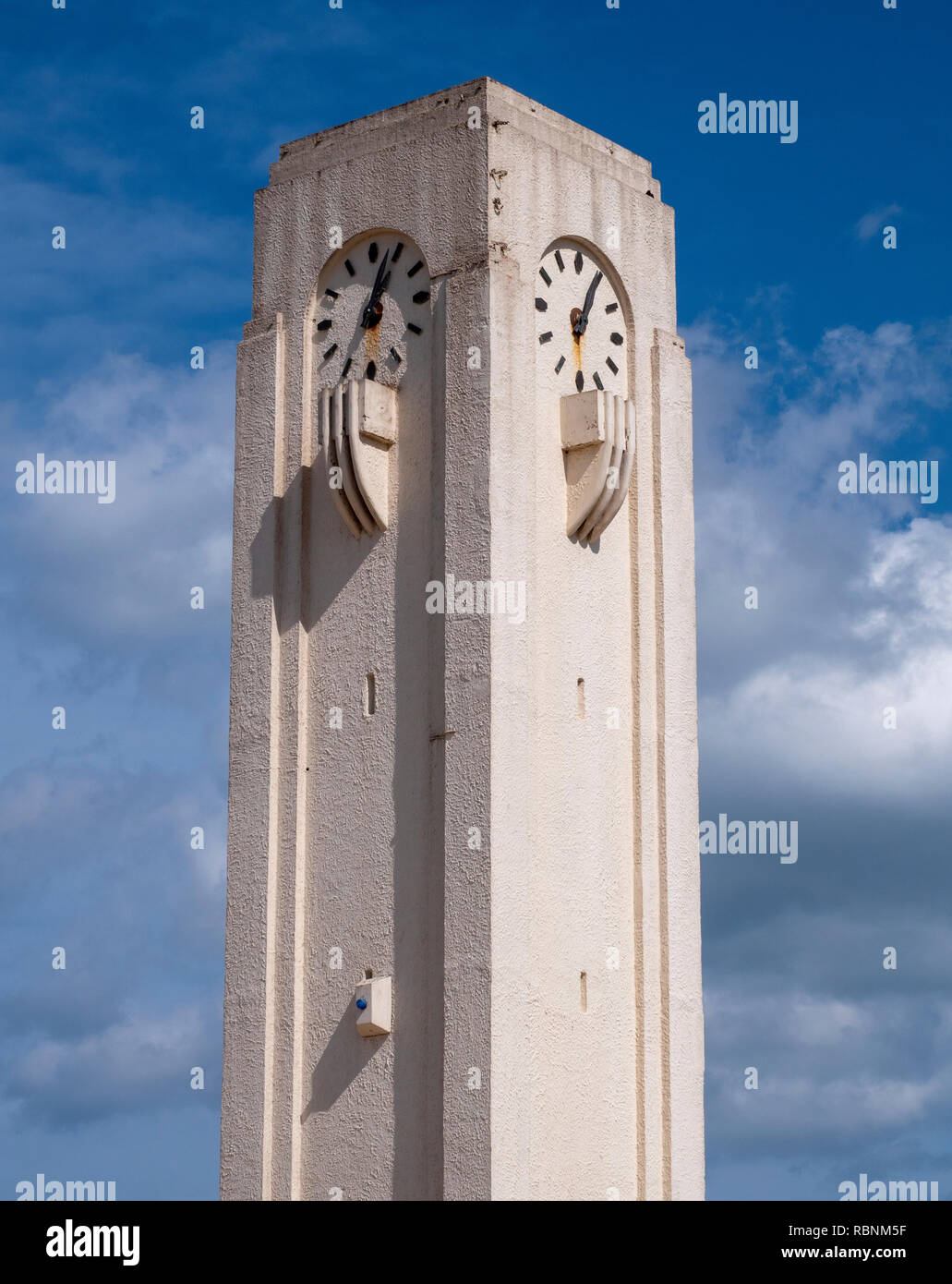 Art deco clock tower carew hi-res stock photography and images - Alamy