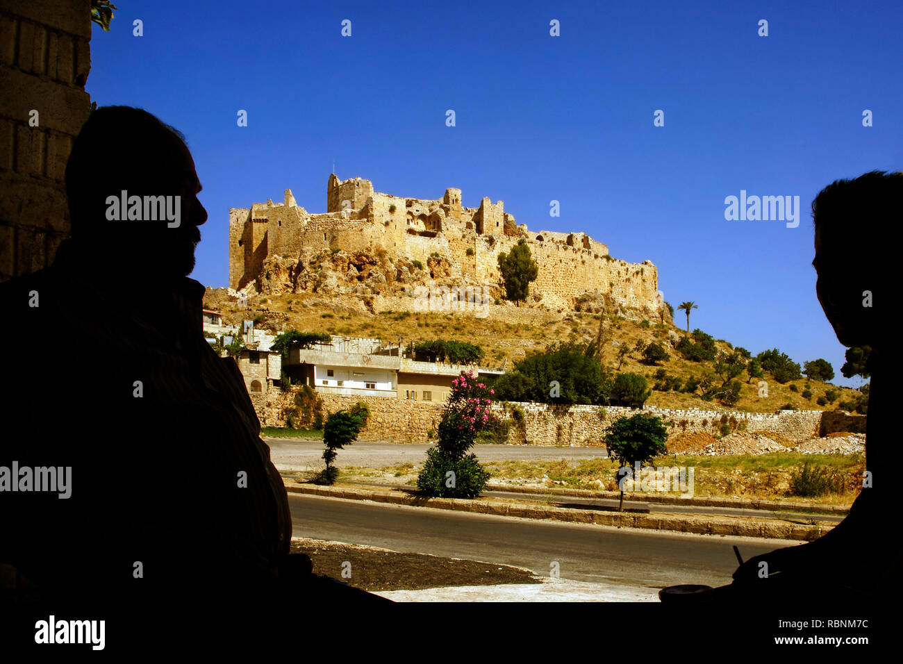 The Ismaelien Hashishin castle, Masyaf. Syria, Middle East Stock Photo ...