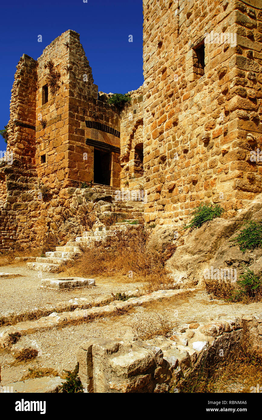 The Ismaelien Hashishin castle, Masyaf. Syria, Middle East Stock Photo ...