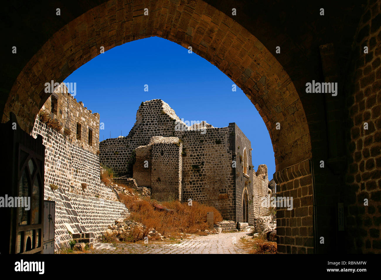 The Margat castle of the crusaders, entrance gate. Marqab, Syria ...