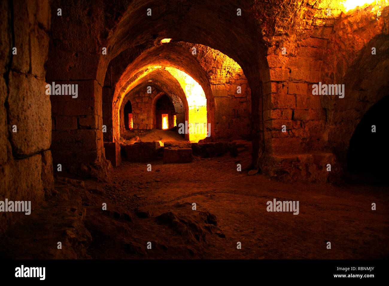 The stables. The Fortress of the Knights. Krak des Chevaliers. Crusader ...