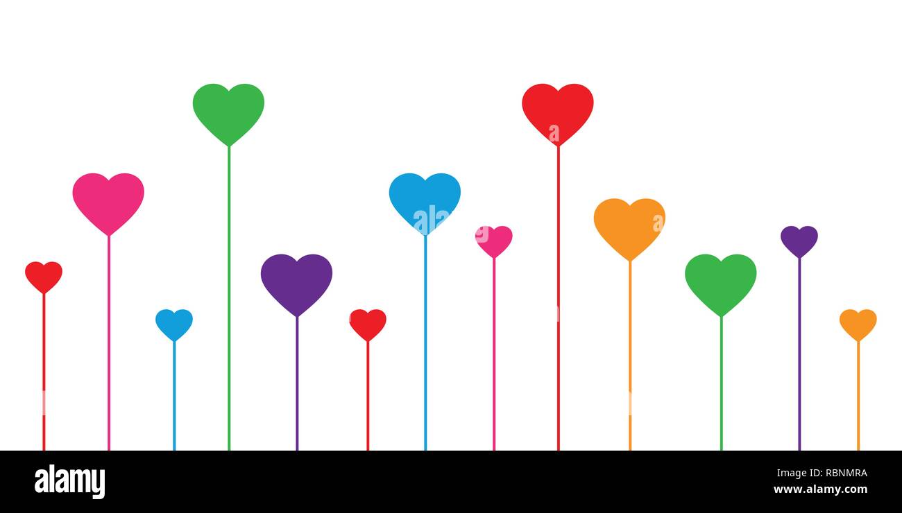 colorful heart decoration on white background vector illustration EPS10 ...