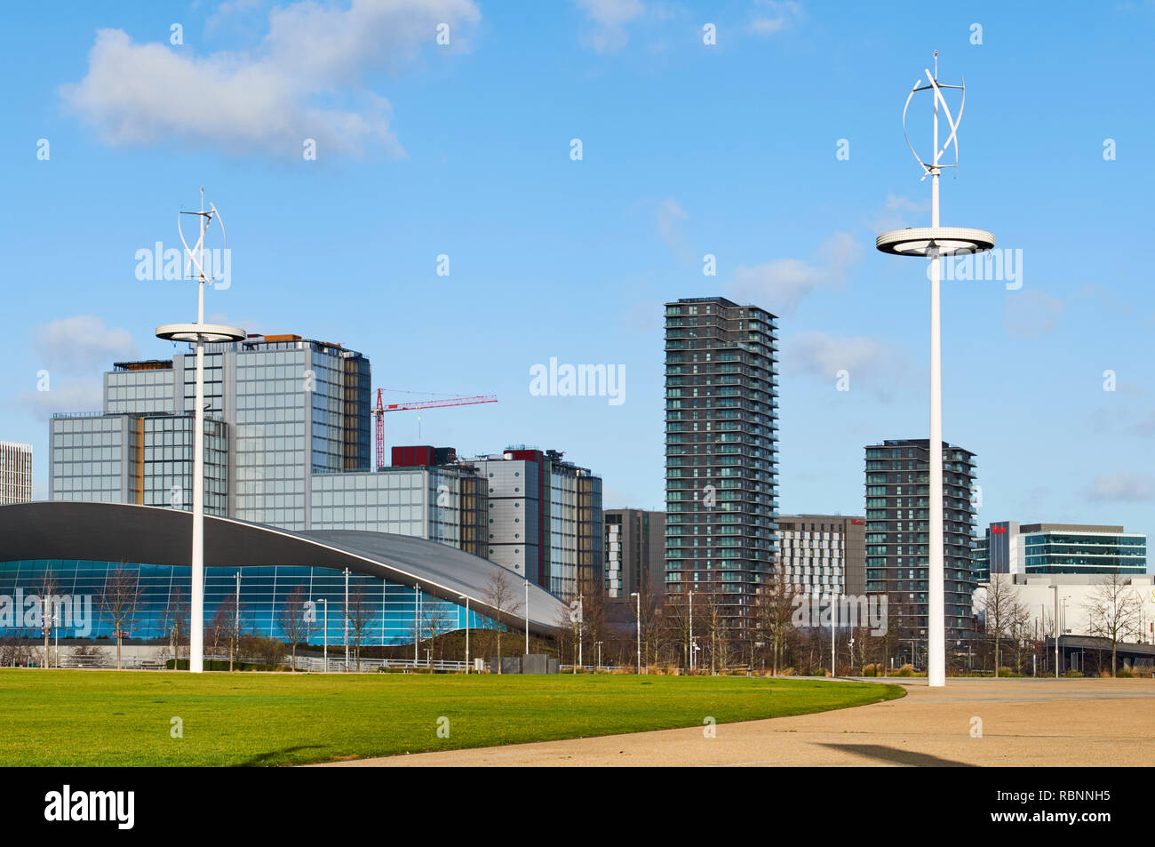Stratford City Centre from Queen Elizabeth Olympic Park, East London ...