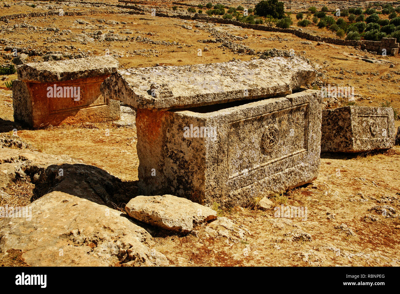 Sarcophagos from byzantine time, Serjilla. Syria, Middle East Stock ...