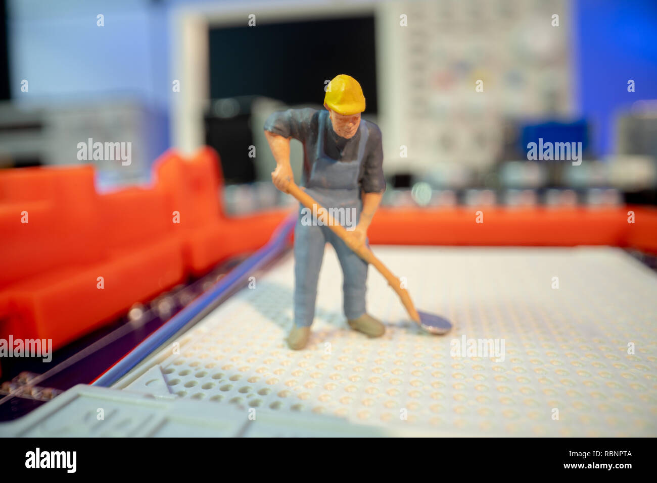 Miniature repair man mainboard, Miniature worker team try to repair cpu ...