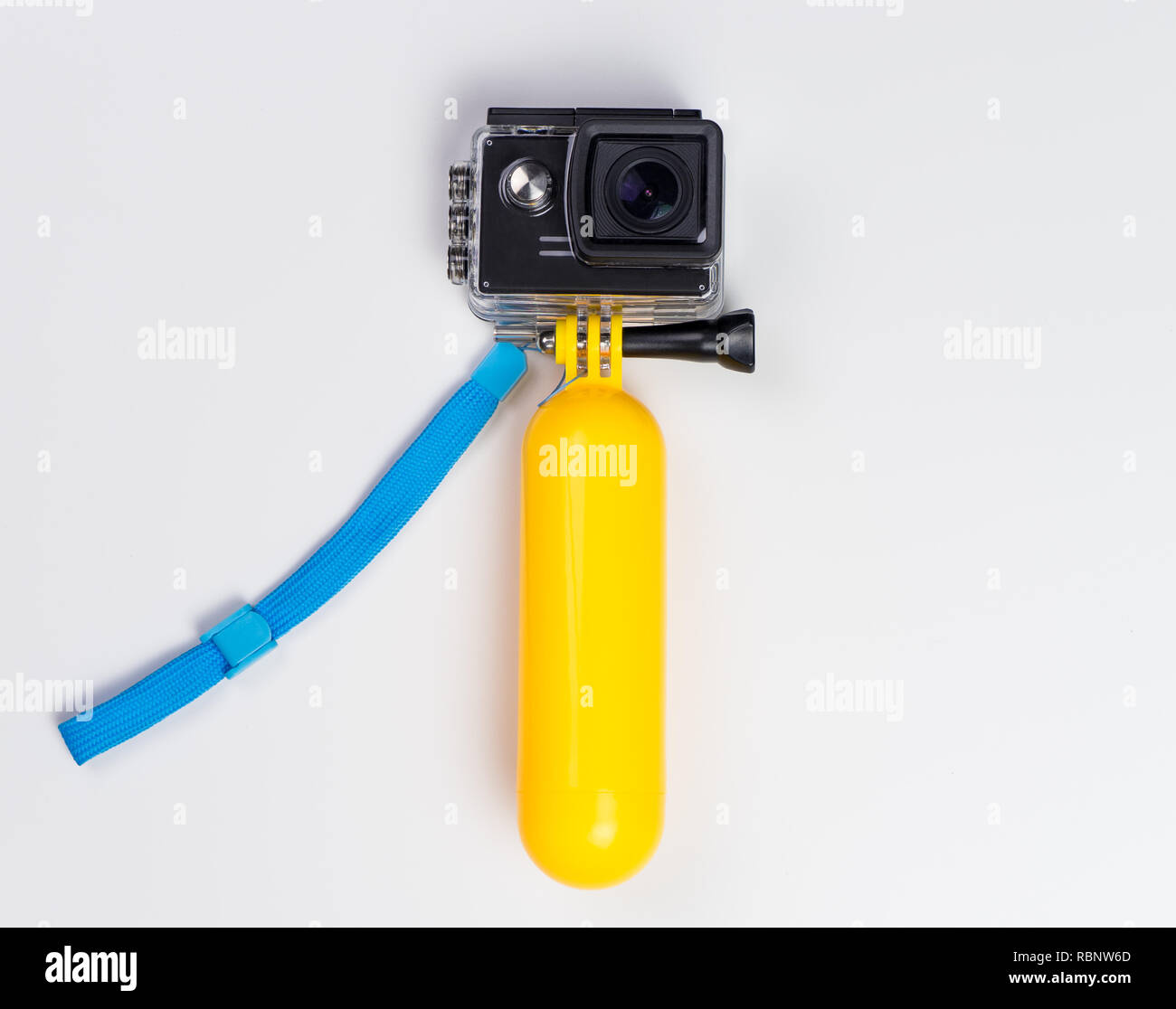 Action Camera in Water Proof case with floating stick Stock Photo - Alamy
