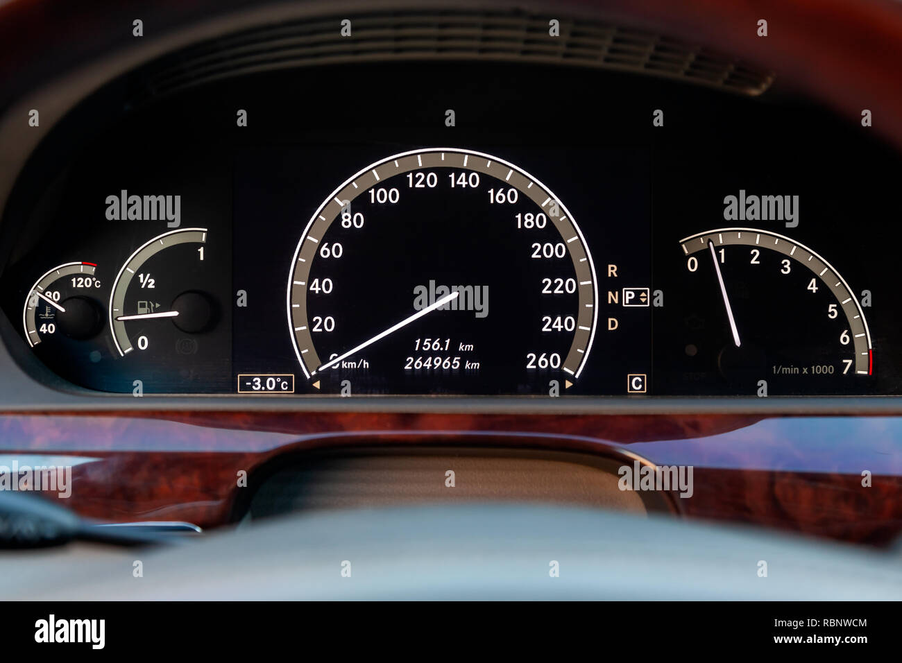 Close-up of a dashboard with elements of a tree in a car's design with ...