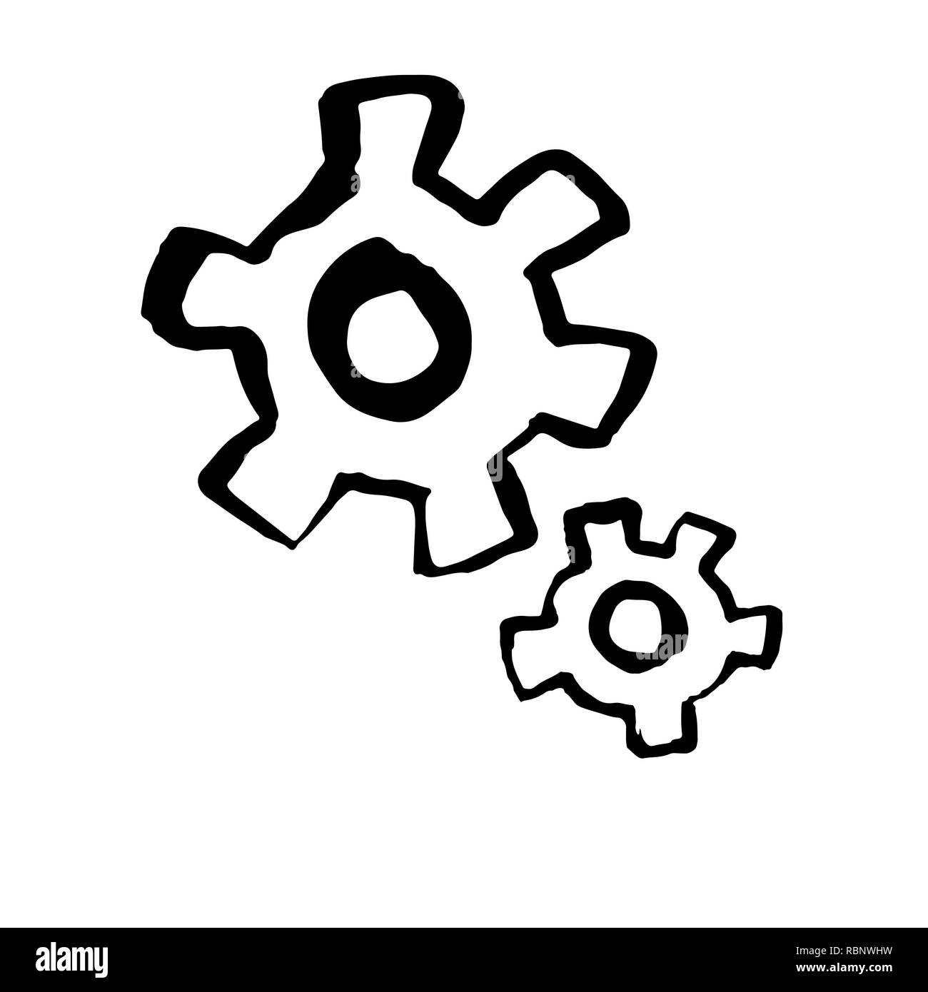 Vector engineering illustration mechanical Black and White Stock Photos ...