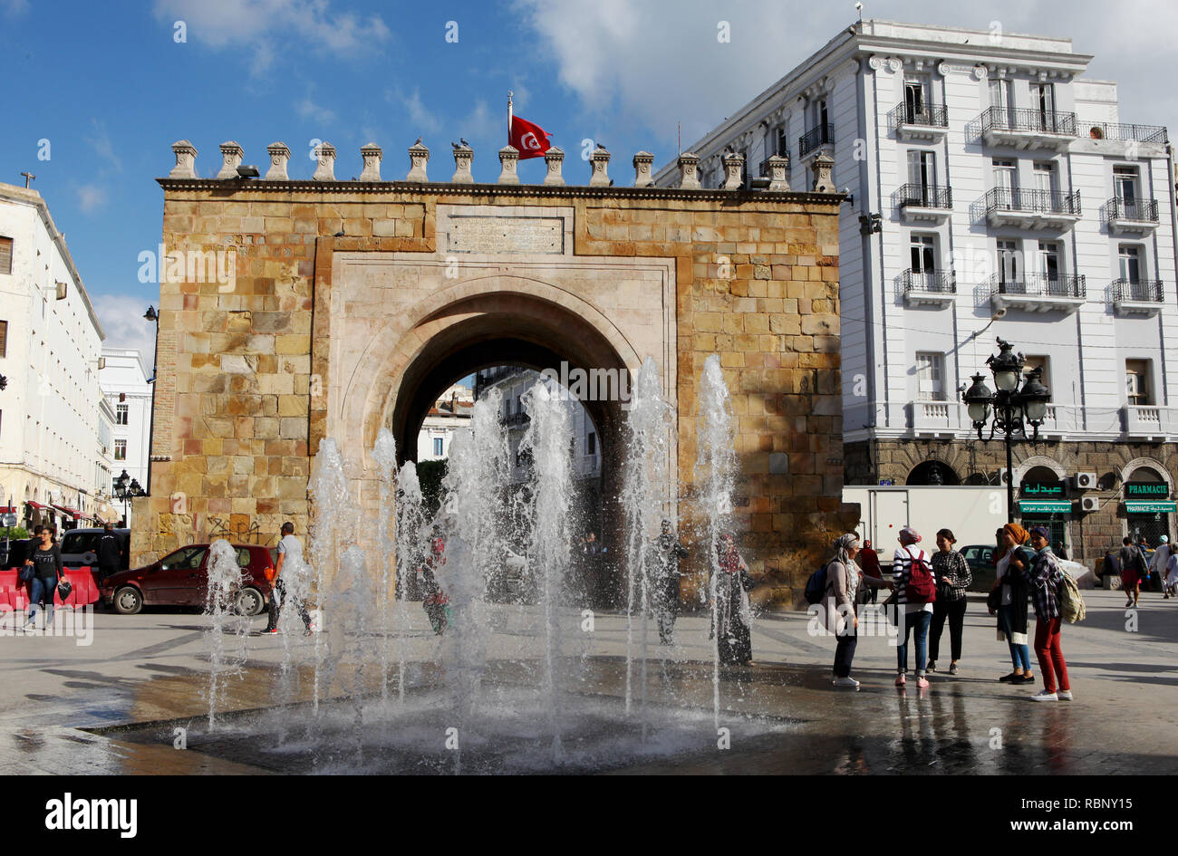 Bab Bhar, Porte de France, entrance to the Medina of Tunis Stock Photo ...