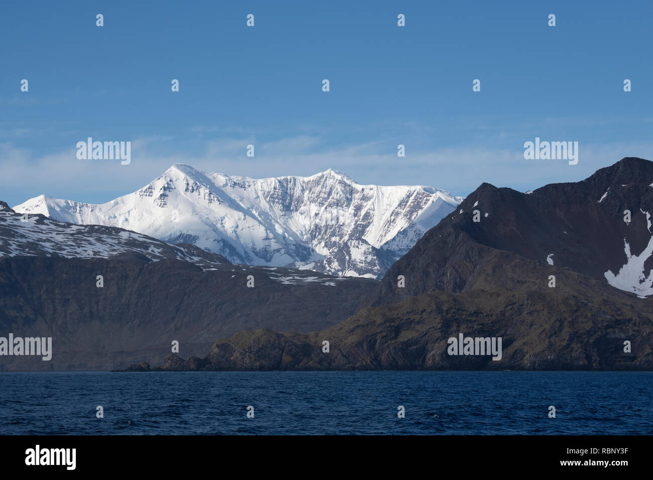 South Georgia. View of South Georgia's highest peak, Mount Paget, from ...