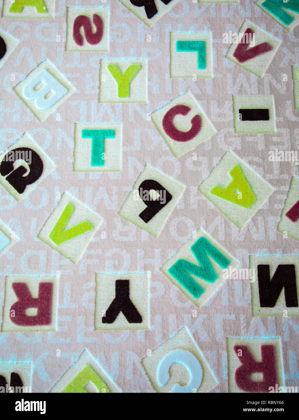 Colorful Alphabets on Carpet Education Concept Photo Stock Photo - Alamy