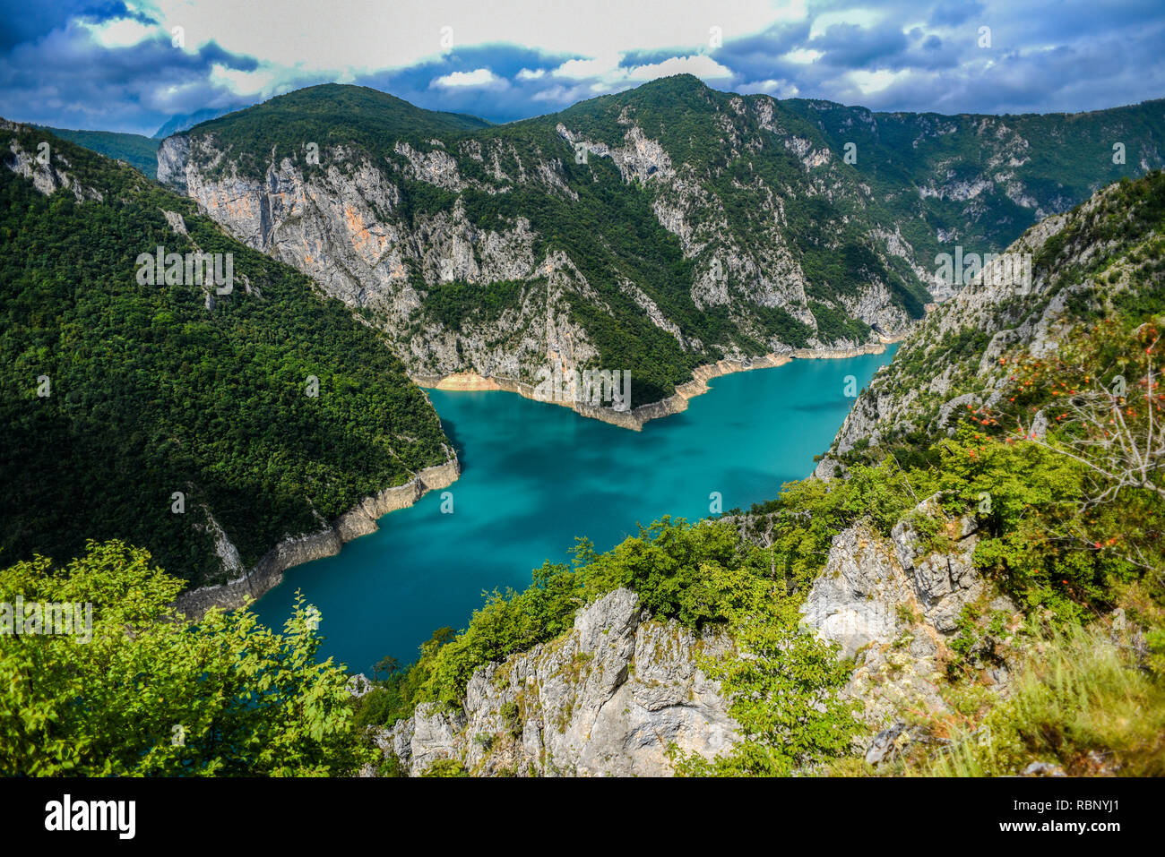 Piva river canyon in Montenegro, mountain landscape Stock Photo - Alamy