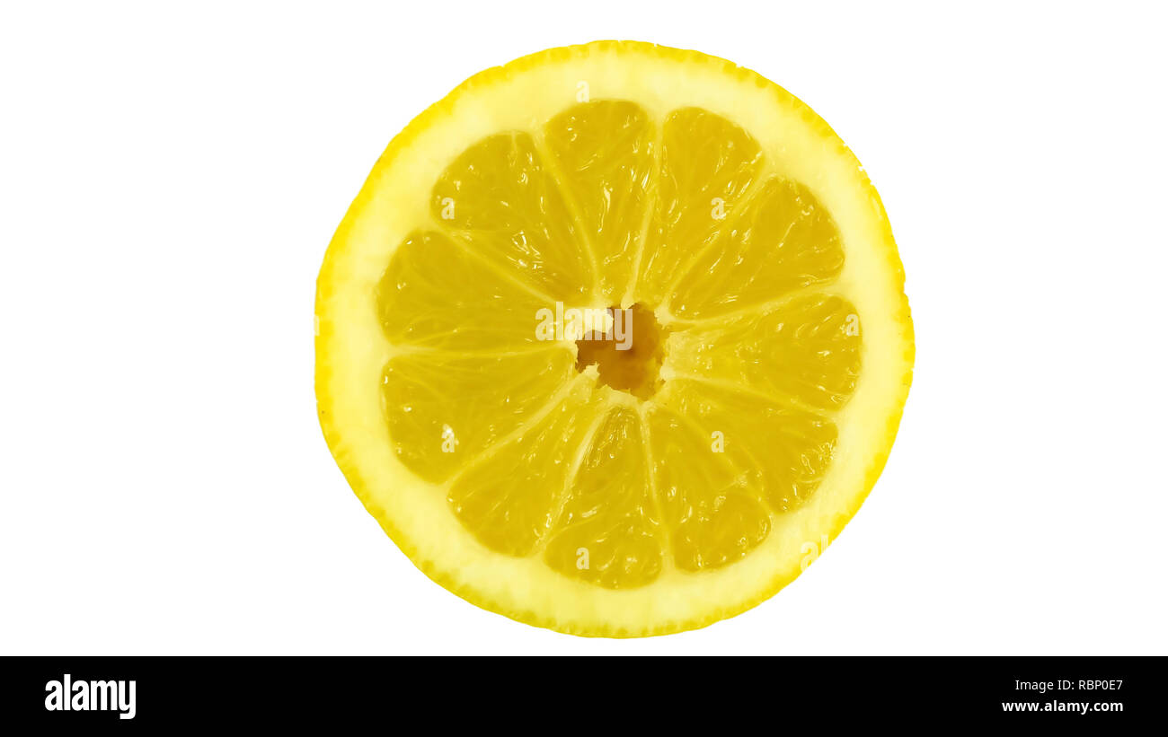 sliced lemon separated on a white background Stock Photo - Alamy