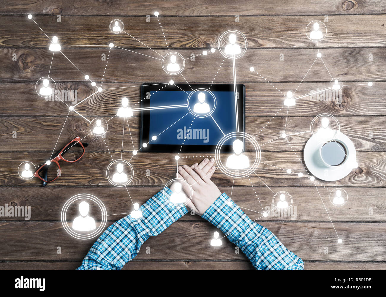 Concept of social communication and networking with social connection ...