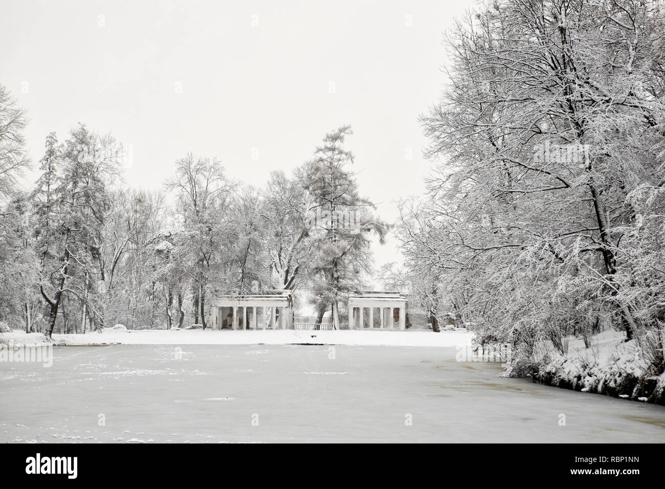 Architectural monument "Ruins" in the park "Alexandria", Ukraine Stock ...