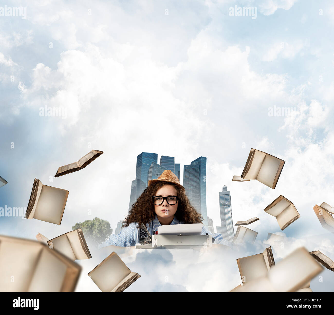 Creative inspiration of young female writer Stock Photo - Alamy