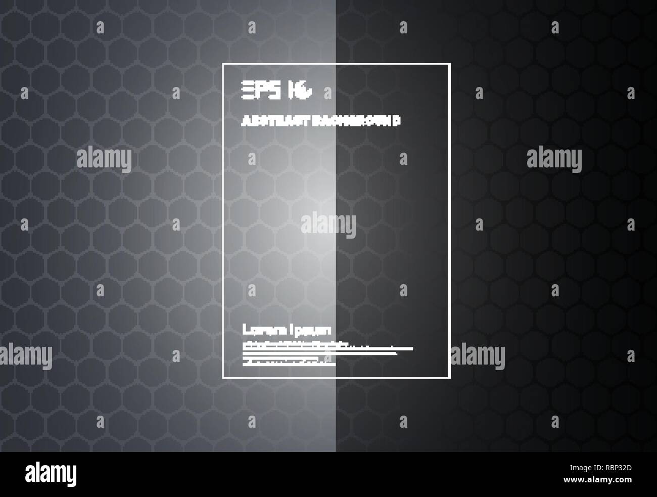 Abstract hexagons seamless pattern on separate gray and black background and texture. Hexagonal ...