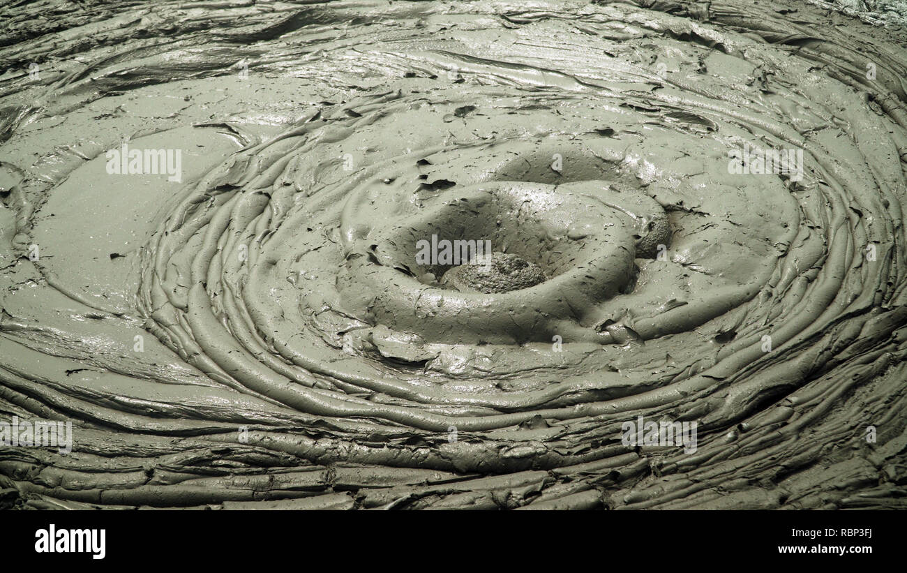 Mud volcano bledug kuwu. volcanic plateau with geothermal activity and ...